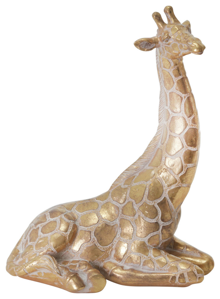 Resin 10" Sitting Giraffe , Gold - Contemporary - Decorative Objects ...