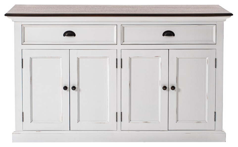 Modern Farmhouse Brown and White Buffet Server - French Country ...