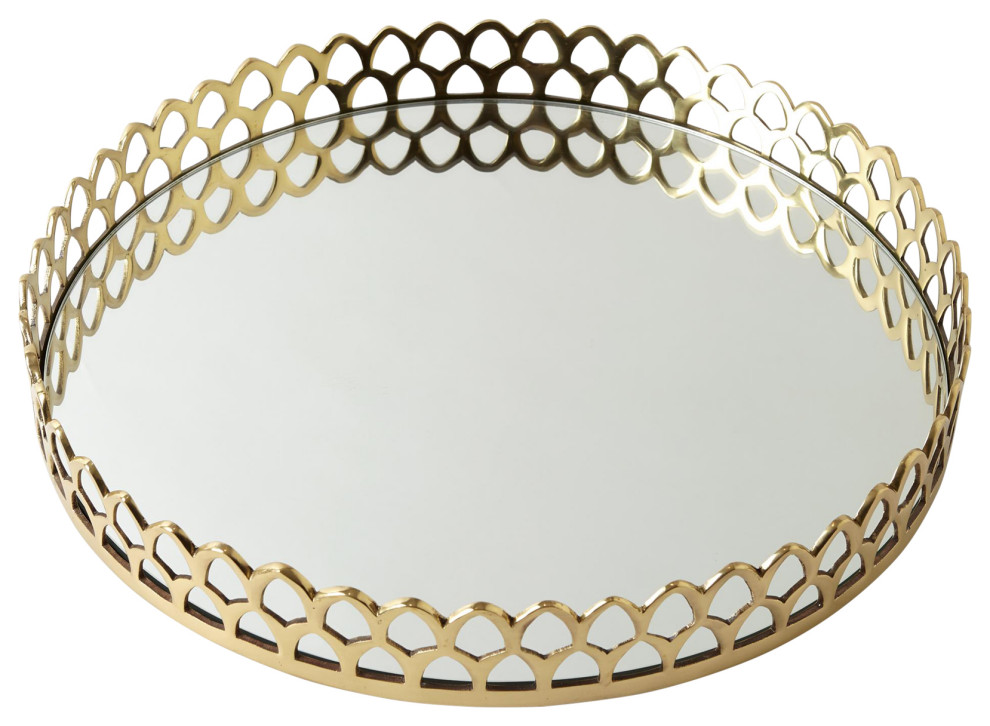 Double Arch Tray, Brass, Large - Contemporary - Serving Trays - by ...