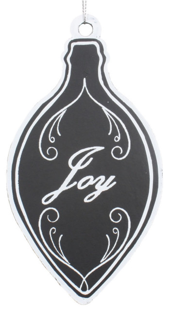 7" Black/White Flat Joy Finial 6-Pack - Contemporary - Christmas ...