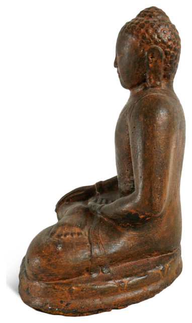 Small Cast Stone Garden Buddha - Asian - Decorative Objects And ...