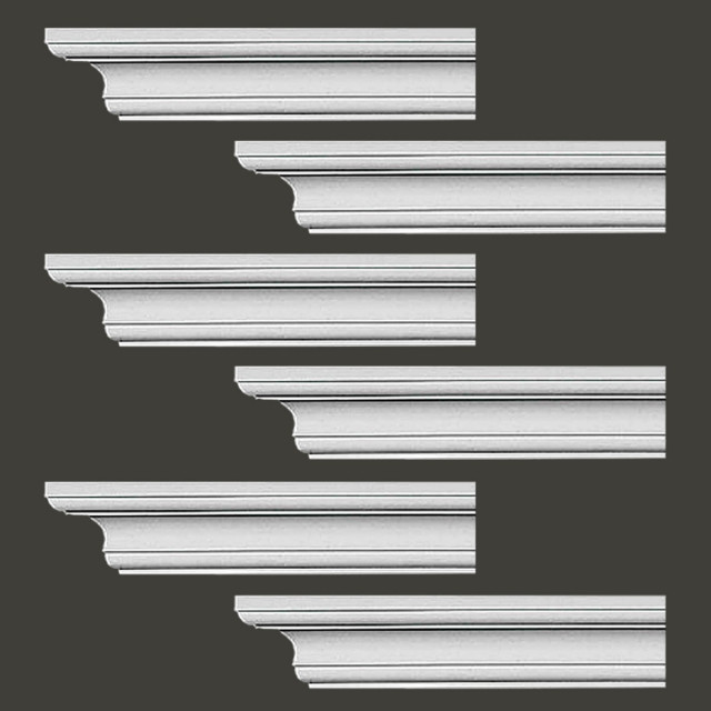 Cornice White Urethane Ipswich Simple Design 6 Pieces Totaling 564 ...