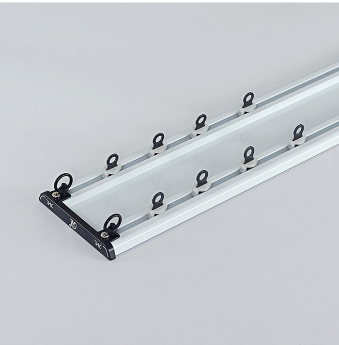 CHRY36 White/Black Concealed Aluminium Ceiling Double Curtain Tracks ...