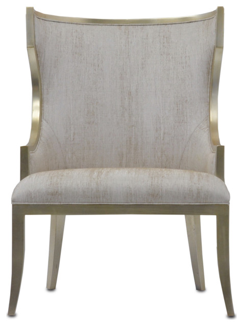 Garson Silver Linen Chair - Transitional - Armchairs And Accent Chairs ...