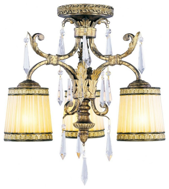 Conifer Mews3 Light Semi, Flush Mount, Glam Style18"Wx19.75 - Victorian ...