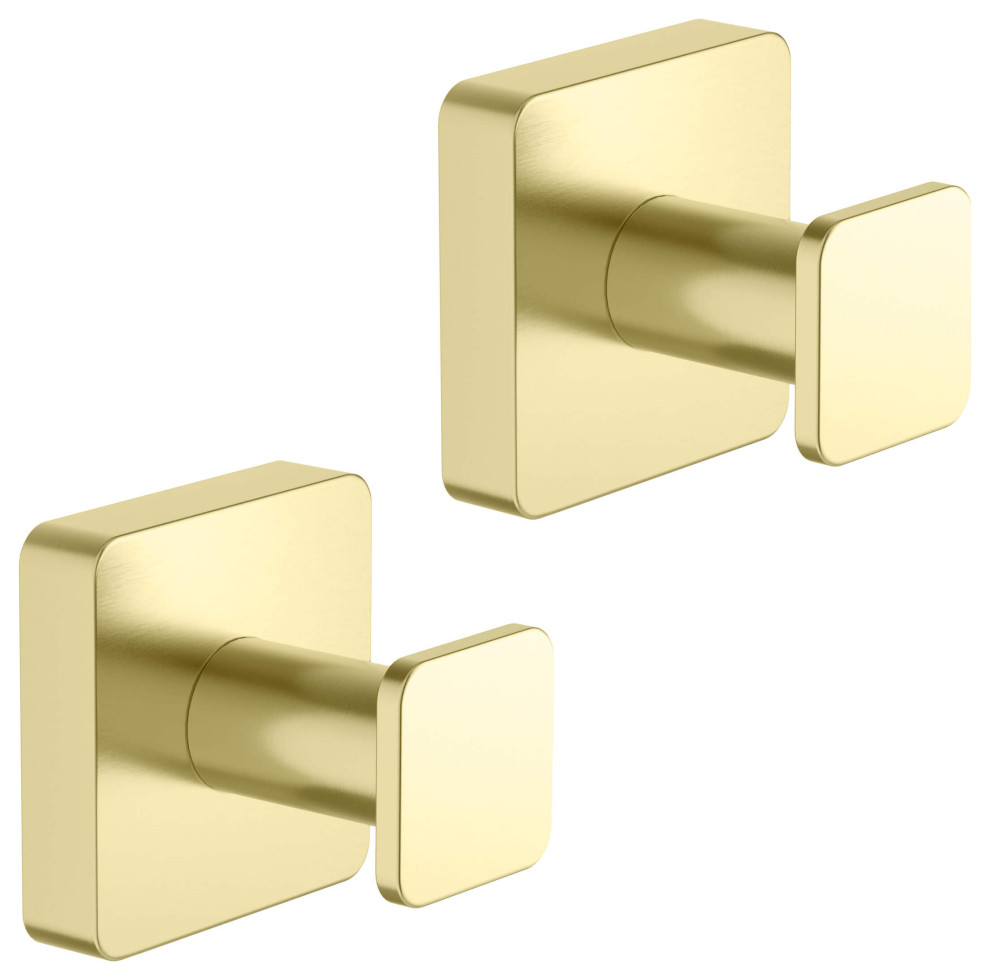 Blaze Bathroom Towel & Robe Hook, Set of 2 - Contemporary - Robe ...