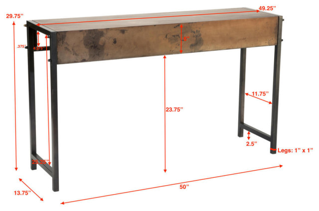 Industrial Bronze Metal Console Table - Industrial - Console Tables ...