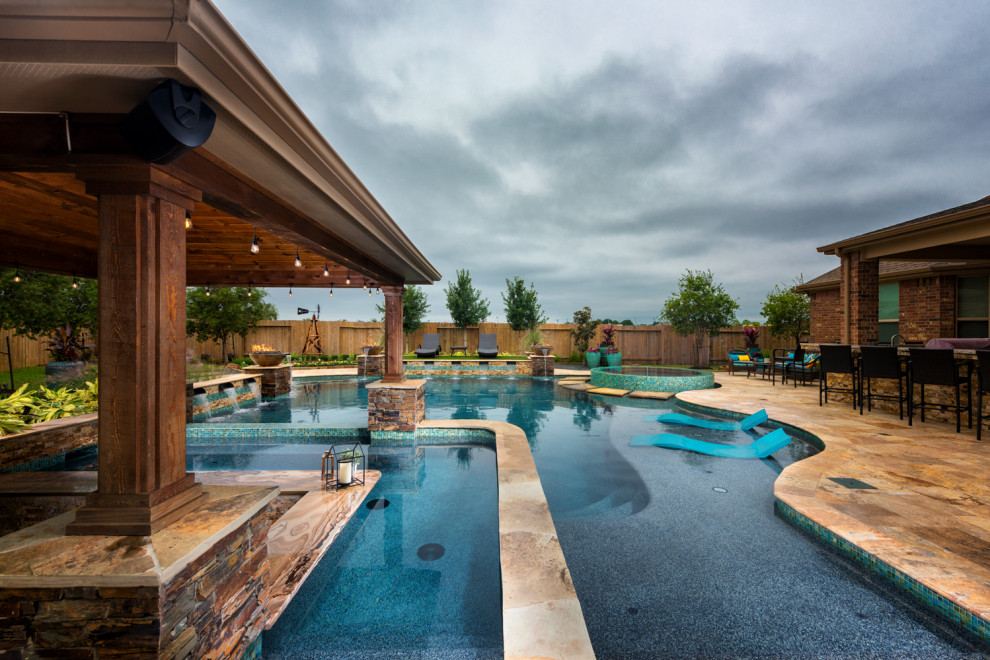 Custom Timber Cabana with Spa Bar - Modern - Pool - Houston - by Tipton ...