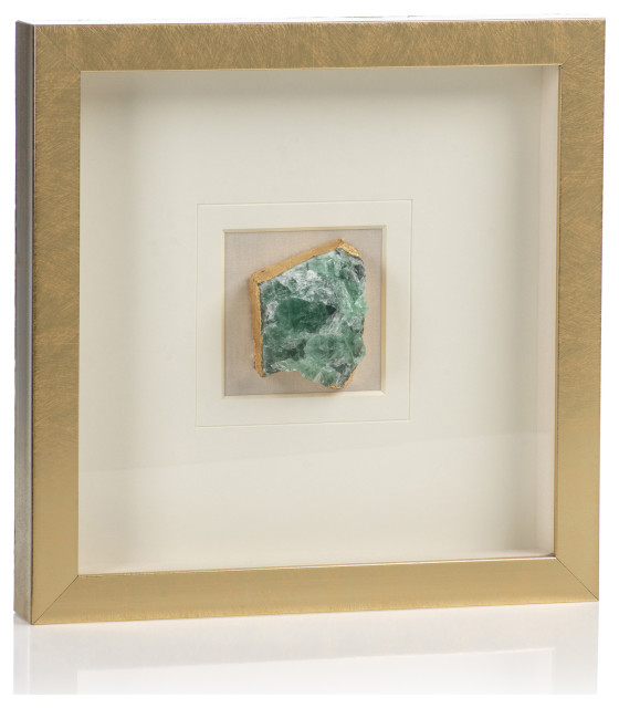Gold Framed Emerald Crystal Wall Decor - Contemporary - Wall Accents ...