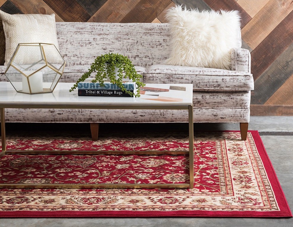 Traditional Zayandeh Wine Area Rug, 3'x16'5" Runner - Traditional ...