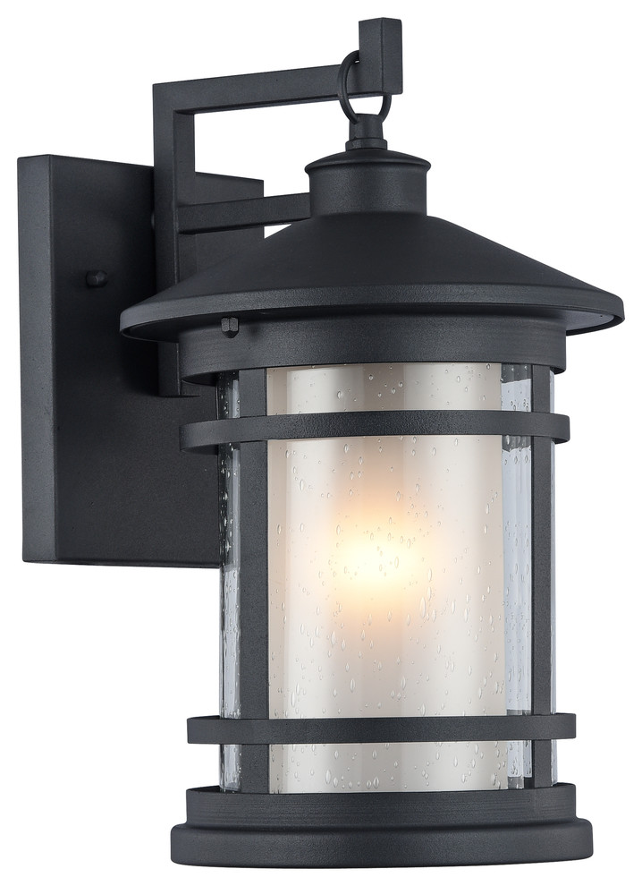ADESSO, Transitional 1 Light Black Outdoor Wall Sconce, 14" Height ...