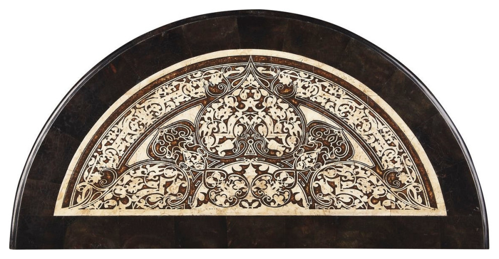 Butler Fabiola Fossil Stone Demilune Console Table - Traditional ...