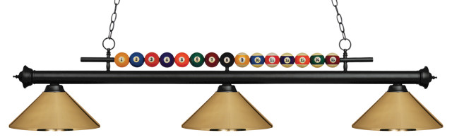 Shark Collection 3 Light Billiard Light in Matte Black Finish ...