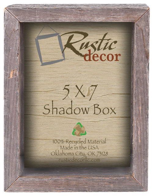 Santa Fe Reclaimed Rustic Barn Wood Collectible Shadow Box, 5"x7", 5"x7 ...