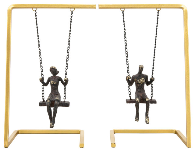 S/2 Swinging People Bookends - Contemporary - Bookends - by Beyond ...
