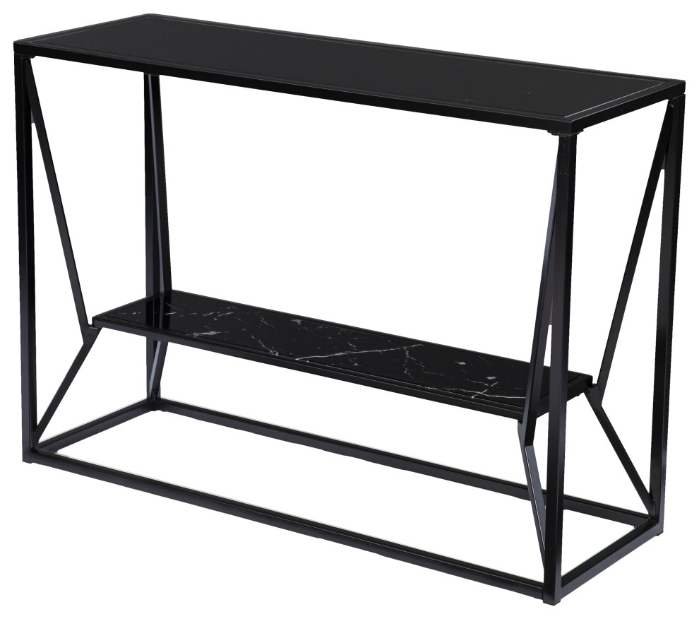 Eklund Long Glass-Top Console Table - Contemporary - Console Tables ...