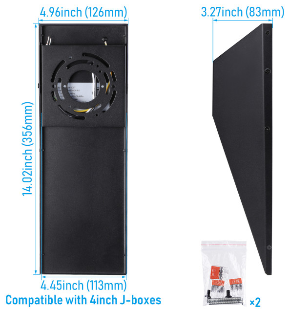 4 Pack 15W 14" 5CCT LED Wall Sconce, 100-277V Porch Light, 10%-100% ...