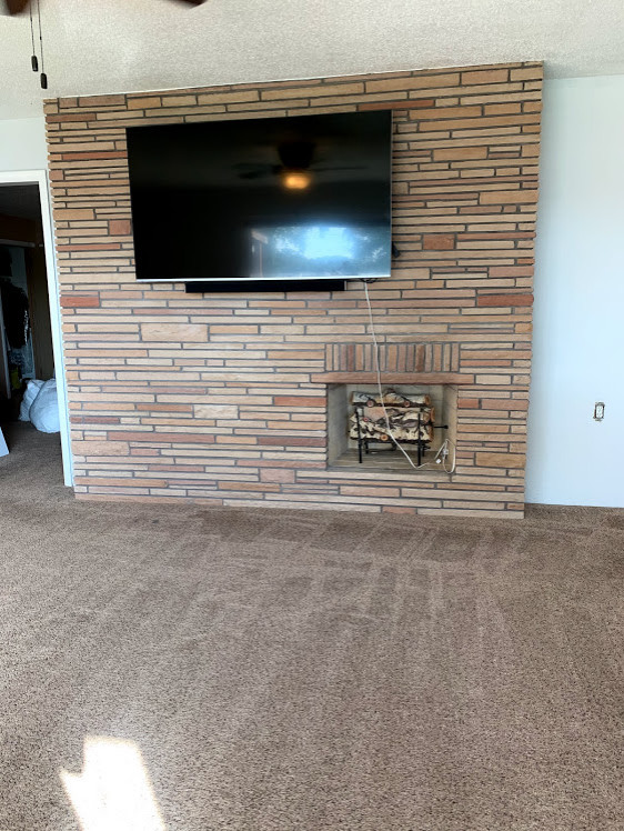 1960 S Faux Rock Fireplace Whitewashing” A Stone Fireplace With Grey