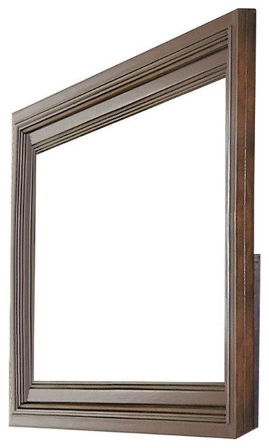 Modern wooden Frame Dresser Mirror with Molded Details, Cherry Brown ...
