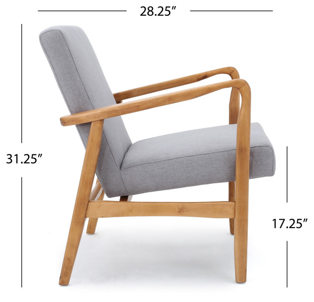 GDF Studio Winford French-Style Inspired Fabric Wood Frame Club Chair ...