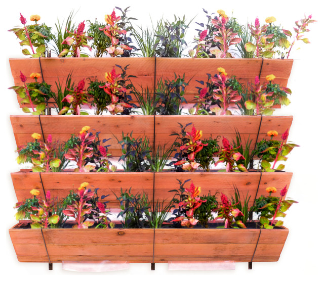 Four Tiered Bolt On Vertical Garden, 6' - Transitional - Outdoor Pots ...