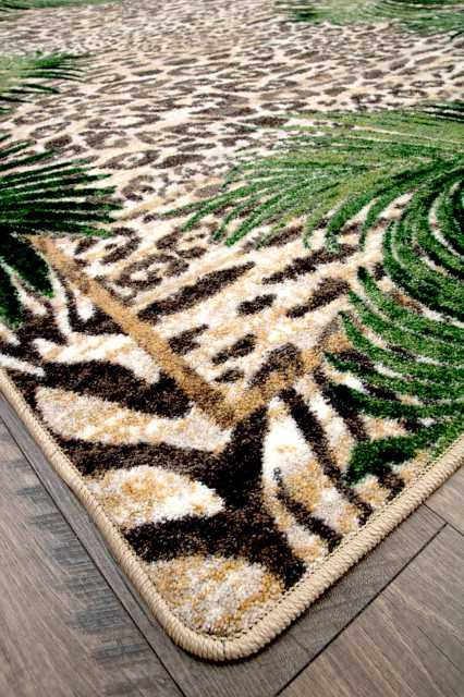 Jungle Border, Black and Yellow, 8' Round, 8' Round - Contemporary ...