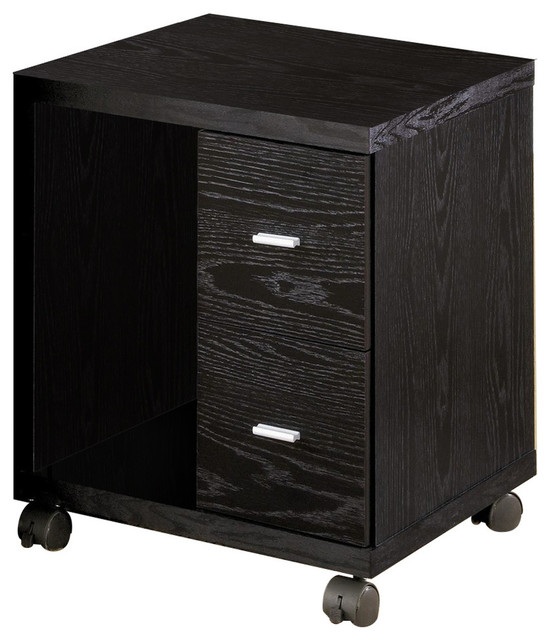 Benzara BM172230 CPU Stand With Two Drawers, Black - Contemporary ...