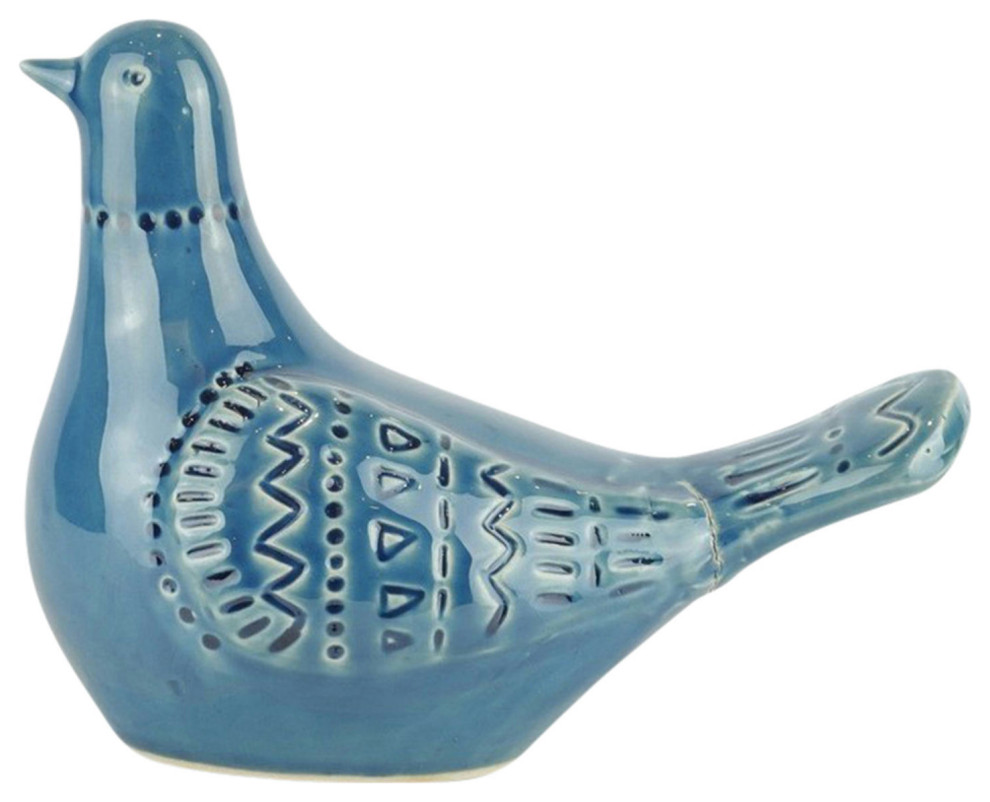 Ceramic Dove Figurine 8", Blue - Contemporary - Garden Statues And Yard ...