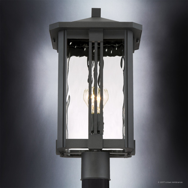 Luxury Craftsman Black Outdoor Post Light, Large, UQL1053, London ...