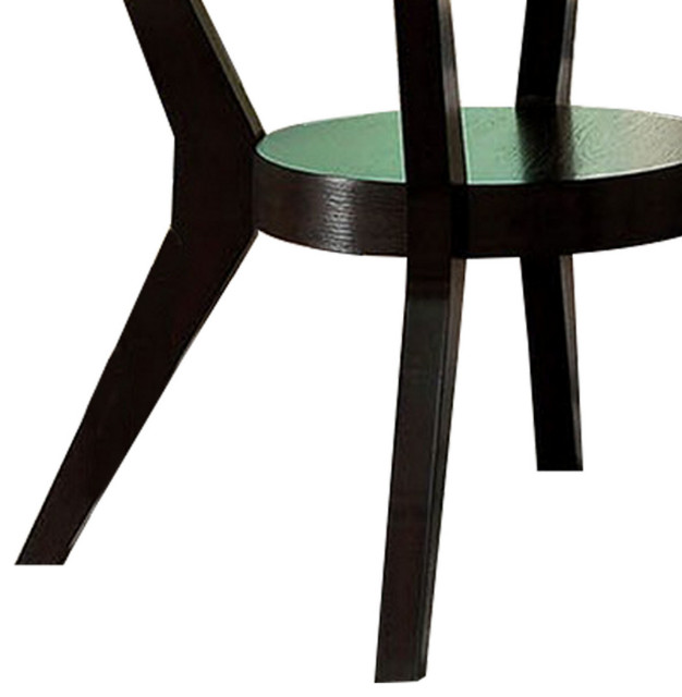 Benzara BM230639 48" Modern Round Dining Table With Bottom Shelf, Brown ...
