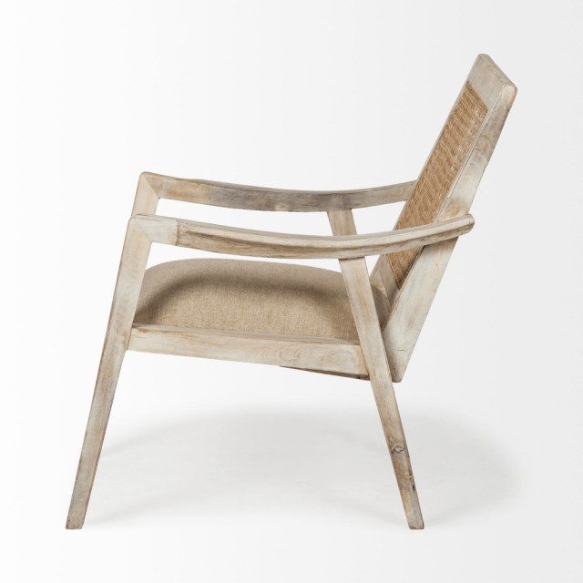 Wooden Chair With Cane Mesh Backrest - Farmhouse - Armchairs And Accent ...