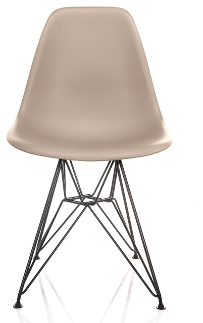 Nature Series Cream Beige DSR Mid-Century Modern Dining Chair, Black ...