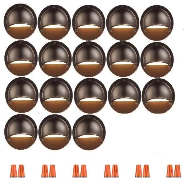 18-Pack Half Moon LED Deck Light 3000K Warm White Brown - Transitional ...