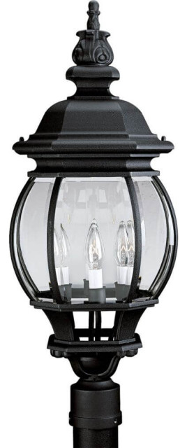 4 Light 28" Tall Post Lantern, Black - Traditional - Post Lights - by ...
