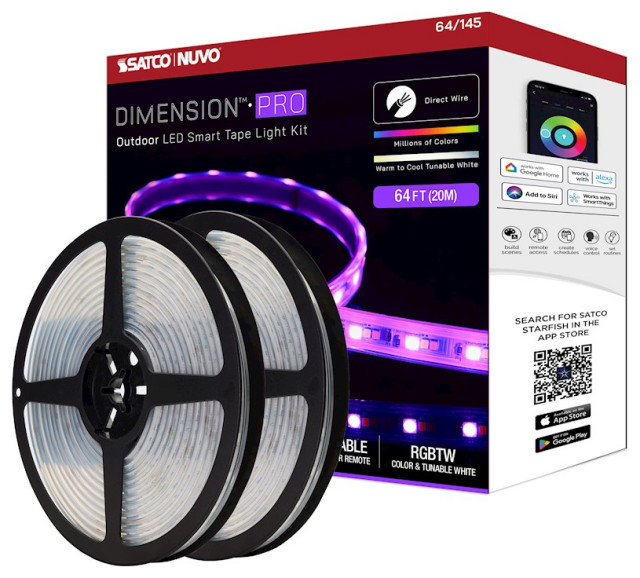 Nuvo Lighting Pro Tape 64' Hi RGB/Tunable WH J-Box IP65 Starfish IOT RF ... Nuvo Lighting Pro Tape 64' Hi RGB/Tunable WH J-Box IP65 Starfish IOT RF ...