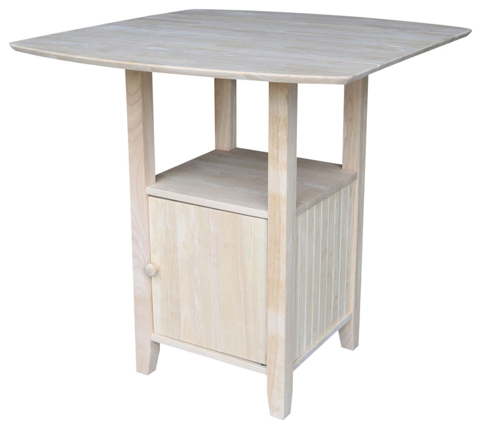 Dual Drop Leaf Bistro Table - Bar Height - With Storage - Transitional ...