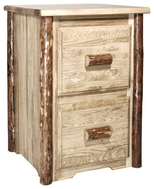 Montana Woodworks Glacier Country Wood File Cabinet in Brown Lacquered ...