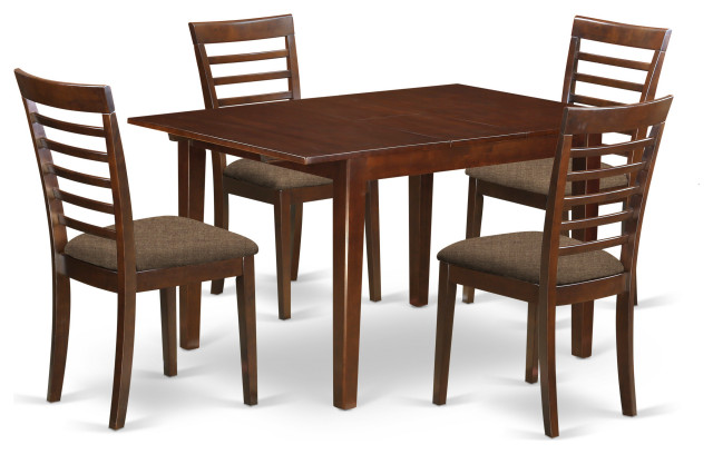 5 Pc Kitchen Nook Dining Set -Breakfast Nook And 4 Dining Chairs In ...