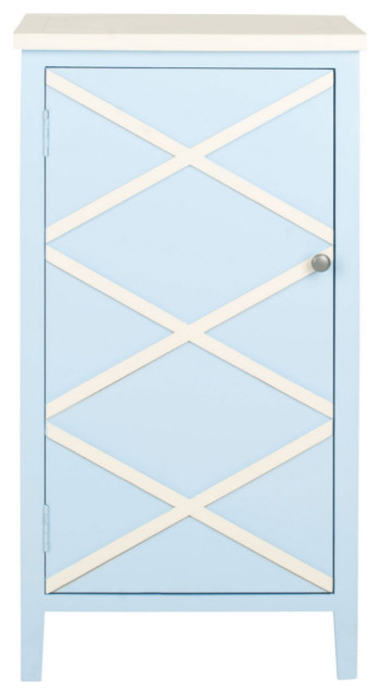 Melanie Small Cabinet, Light Blue - Contemporary - Side Tables And End ...