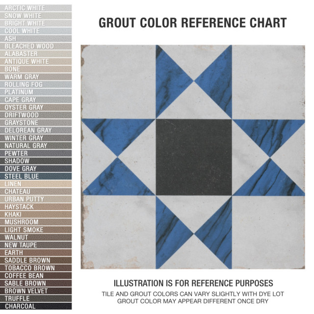 Renaissance Deco Indigo Cross Porcelain Floor and Wall Tile ...