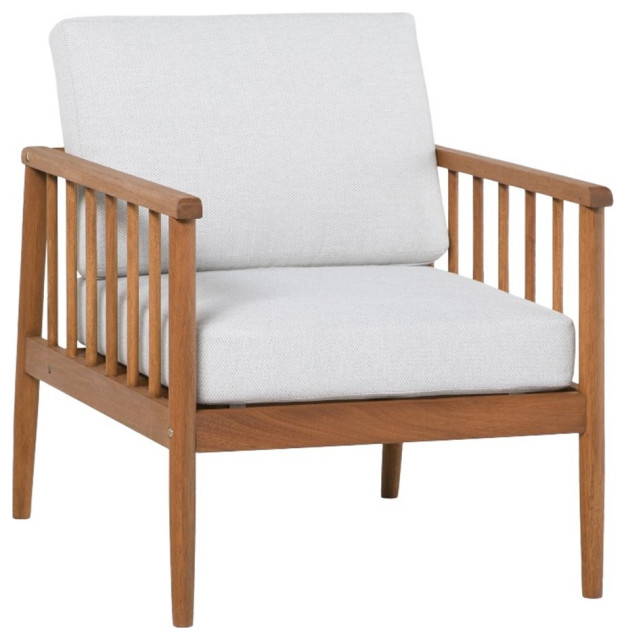 Pemberly Row Modern Outdoor Solid Wood Spindle Style Single Lounge ...