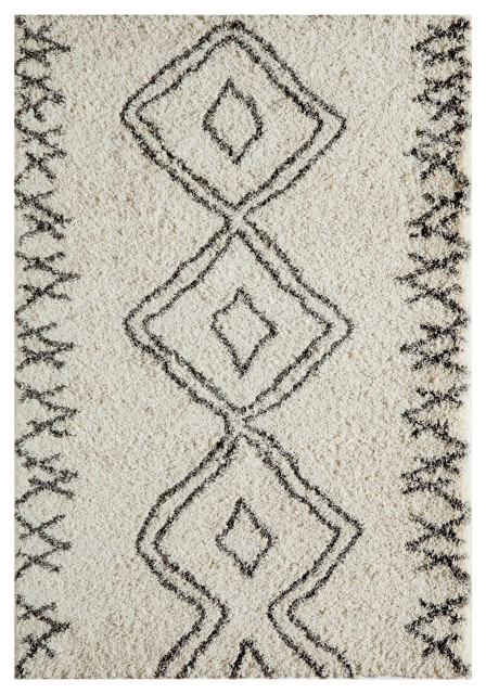 Momeni Maya Machine Made Contemporary Area Rug Ivory 5'3" X 7'6", 5'3 ...