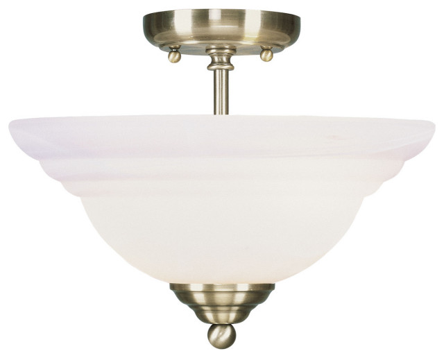 LIVEX Lighting 4259-01 North Port 2-Light Flush Mount Ceiling Light ...