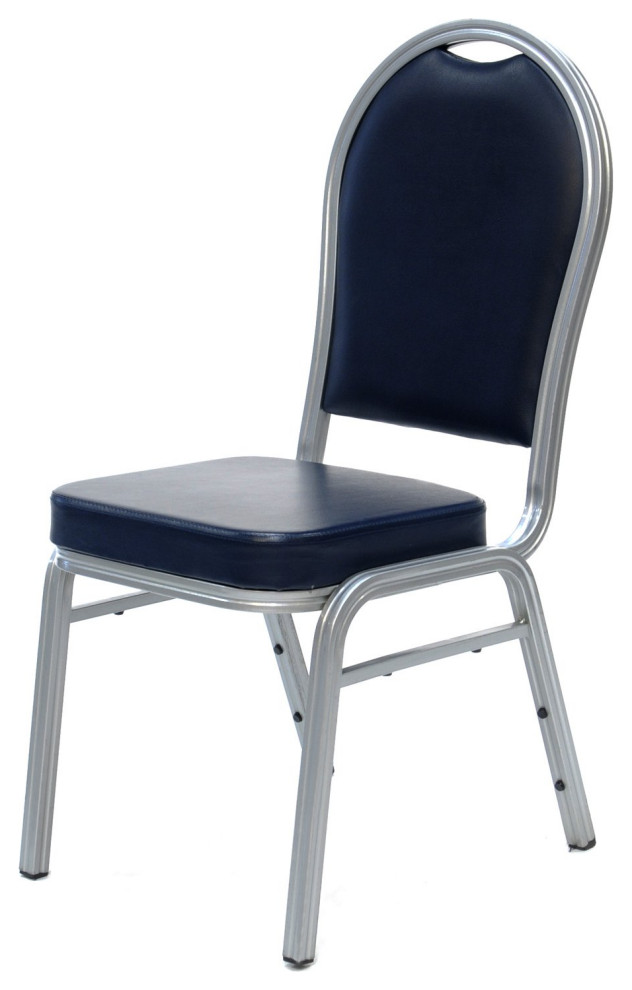 Set of 4 Multipurpose Chair, Comfortable Navy Blue Seat With Dome ...