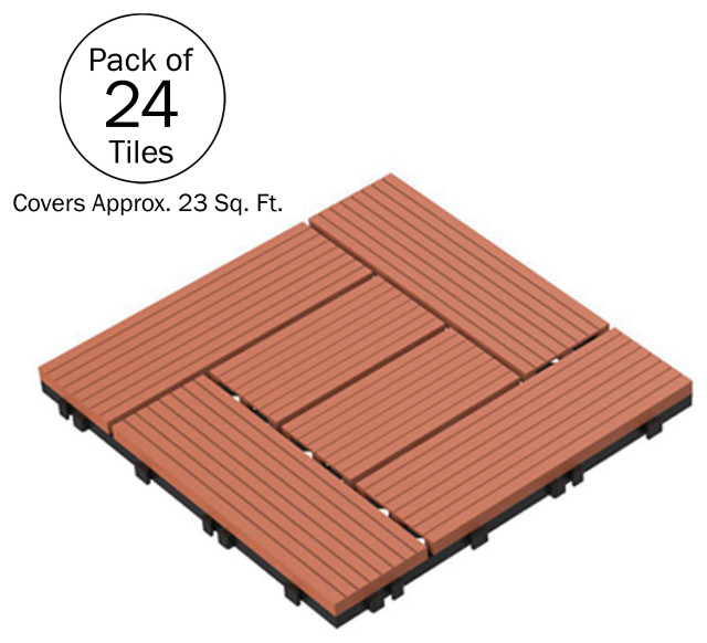 6-Pack Interlocking Criss-Cross Pattern Outdoor Flooring Patio and Deck ...