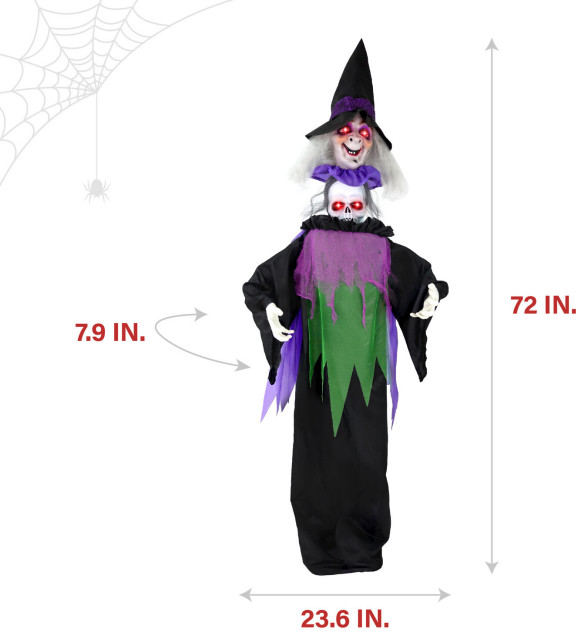 Lifesize Animatronic Witch, Lights and Sound - Traditional - Holiday ...
