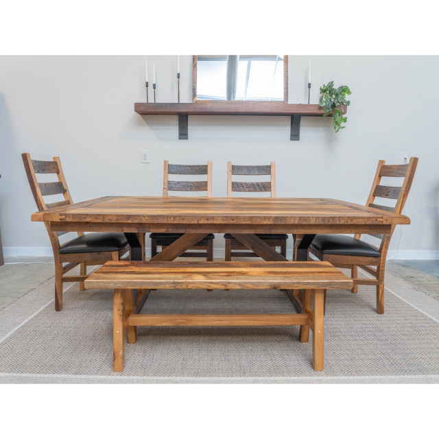 Lexington Extendable Reclaimed Wood Dining Table, 48"x66" - Rustic ...