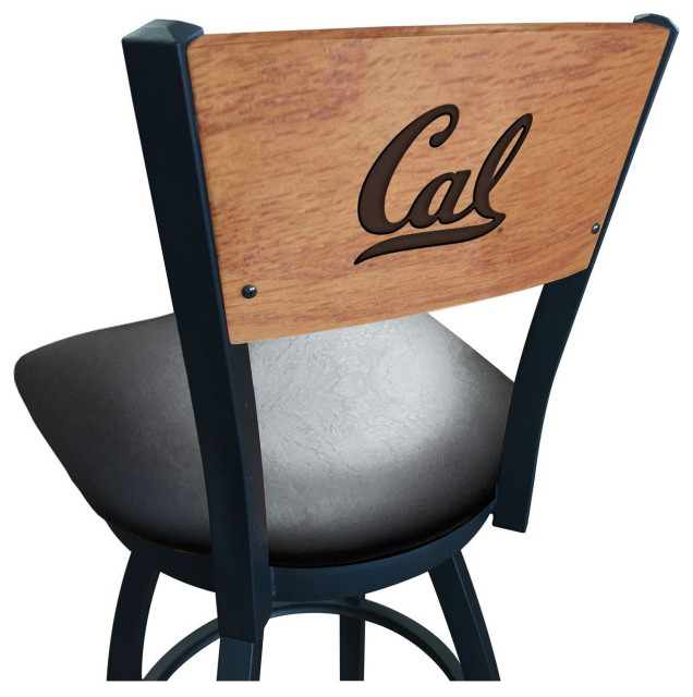 Holland L038 Engraved Cal 25" Swivel Counter Stool - Black/Vinyl Seat ...