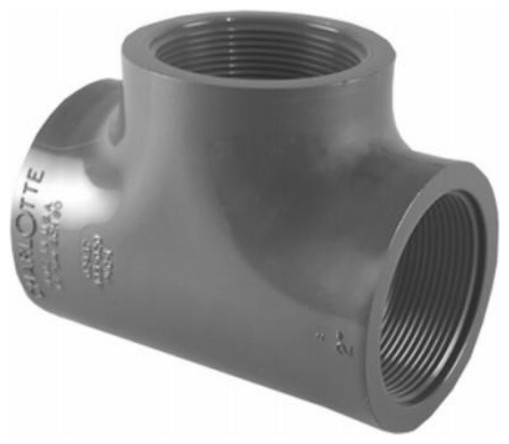 Charlotte Pipe® PVC-08402-1200HA Schedule 80 PVC Tee, 3/4", FPT x FPT x ...