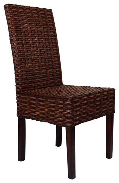 Rattan Chair, Brown - Tropical - Dining Chairs - by Benzara, Woodland ...